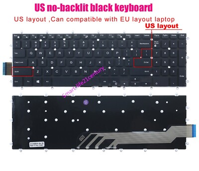 US No-Backlit Keyboard for Dell P66F P66F001 P72F P72F002 P75F P75F002 ...