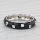 Hidalgo 0.18ctw Diamond Black Enamel Ring 18k White Gold Stackable Ring ...