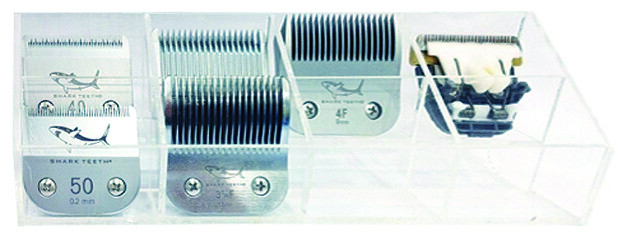 Acrylic 8 CLIPPER BLADE SHELF Organizer Case for Oster,Andis,Wahl ...