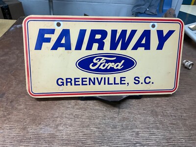 Dealership License Plate Fairway Ford Greenville South Carolina Plastic ...