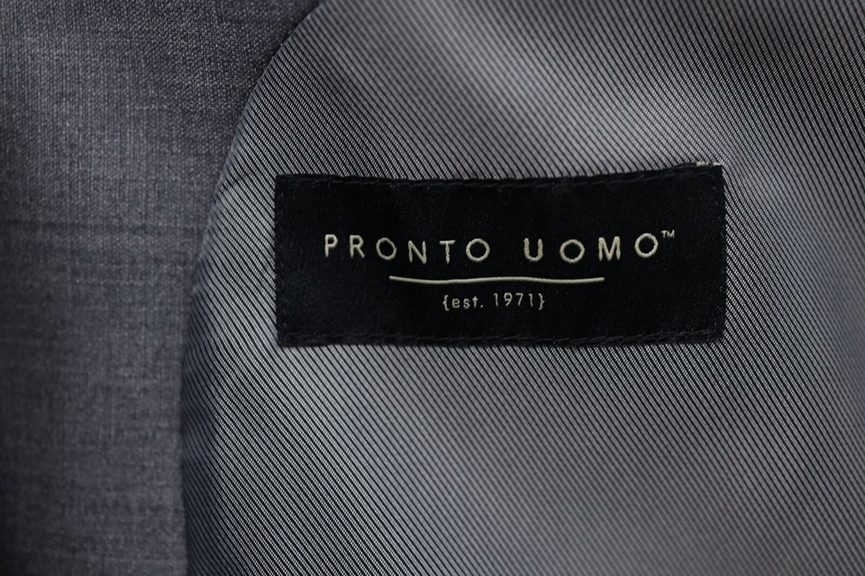 PRONTO UOMO mens solid gray WOOL BLEND sport coat suit jacket blazer 42 ...
