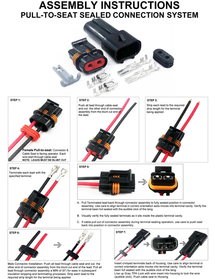 259PCS (2,3 PIN,Cap) APTIV 46A Metri-Pack 630 Series w/10-12-14-16 AWG ...