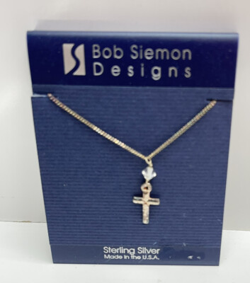 Bob Siemon Designs Sterling Silver 925 Cross Necklace NOS | eBay