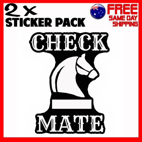 2 x Stickers - Check Mate Chess Game - Car Bumper Funny Novelty Sticker ...