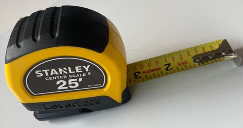 Stanley 25’ Tape Measure, Lever Lock Center Scale. FREE SHIPPING ...