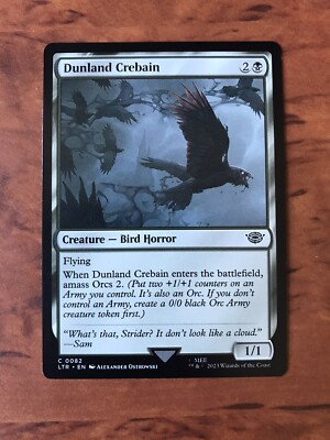 Dunland Crebain MTG Magic the Gathering Card NM Near Mint Lord Rings ...