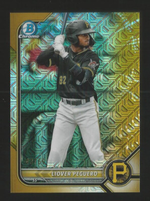 2022 Bowman Chrome Mega Liover Peguero Pirates Rookie Gold Refractor ...
