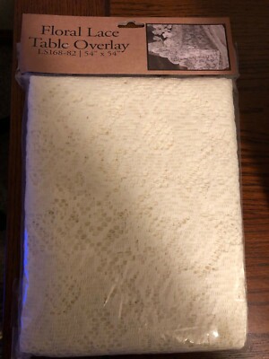 New in Original Packaging Floral Lace Table Overlay Ivory 54" x 54 ...