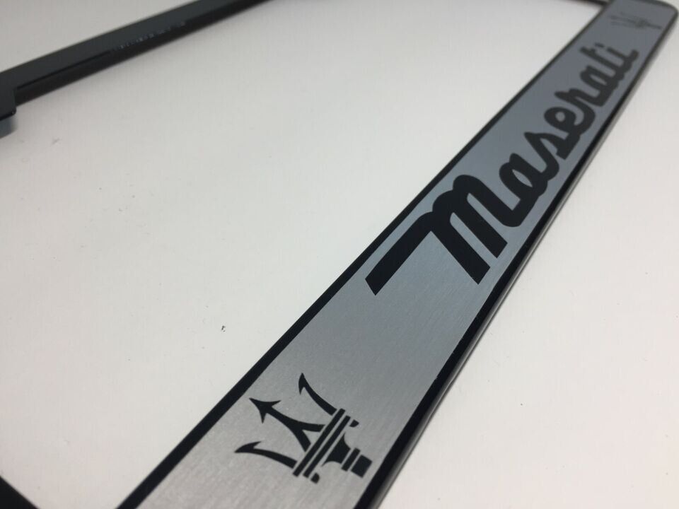 Maserati Halo Style Black Powder Coated Stainless Steel License Plate ...