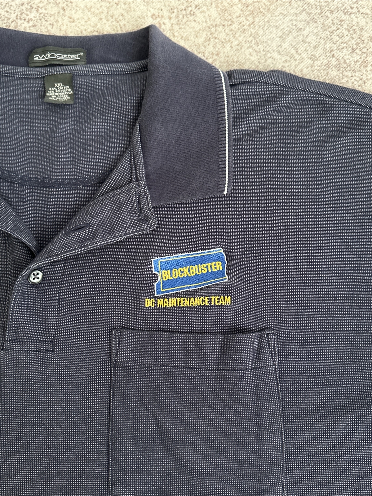 Vintage 90s Blockbuster Video Employee Polo Shirt Size XXL DC ...