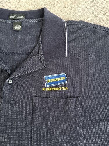 Vintage 90s Blockbuster Video Employee Polo Shirt Size XXL DC ...