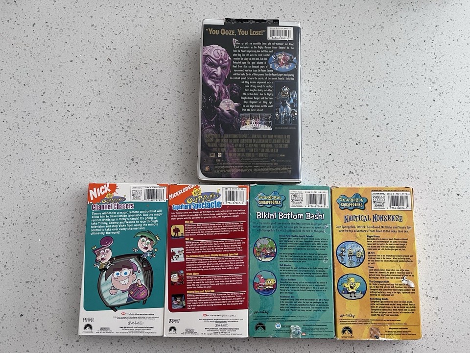 Rare Nickelodeon VHS tapes Fairly Odd Parents, SpongeBob, Power Rangers ...
