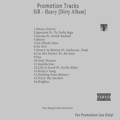 R&B/Soul.. White CD. SiR - Heavy [Dirty Album] | eBay