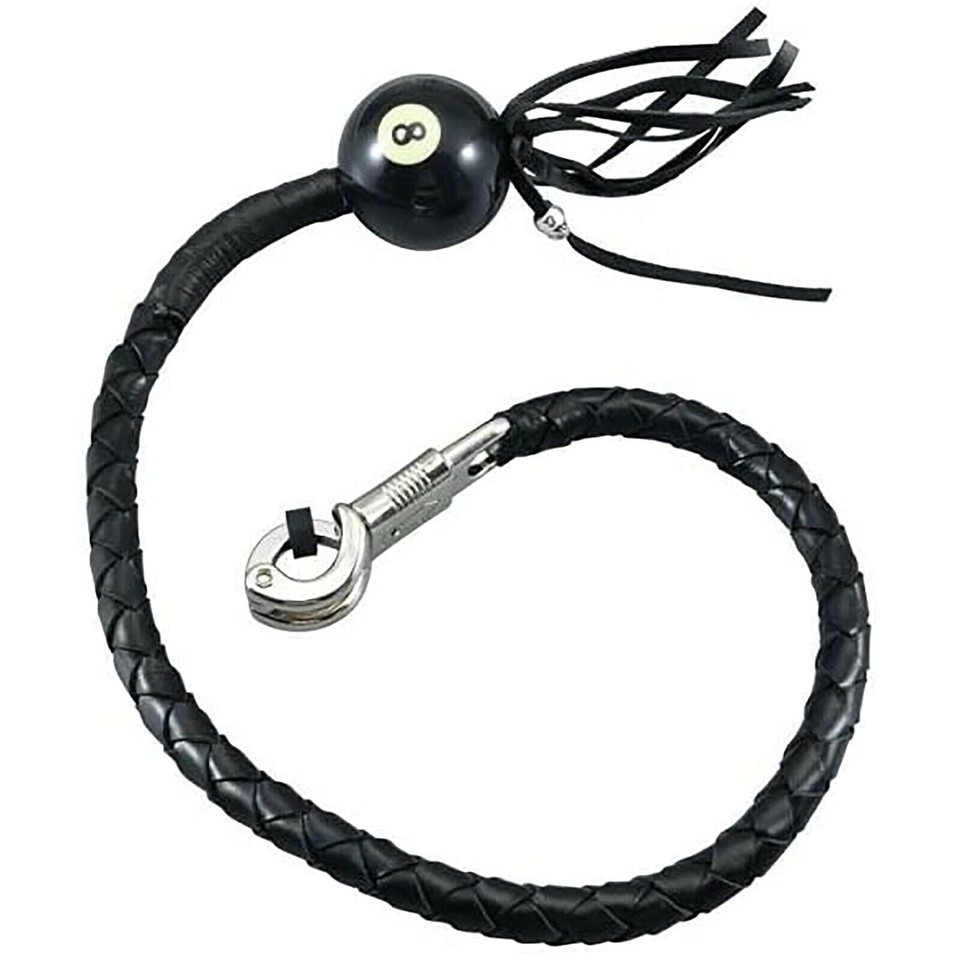 36" Leather Motorcycle Get Back Whip for Handlebar Biker with Ball ...