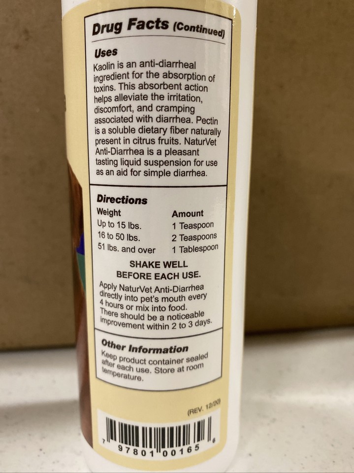 Nutri-Vet Anti-Diarrhea Dog& Cat Diarrhea Liquid Medication + Kaolin 8 ...