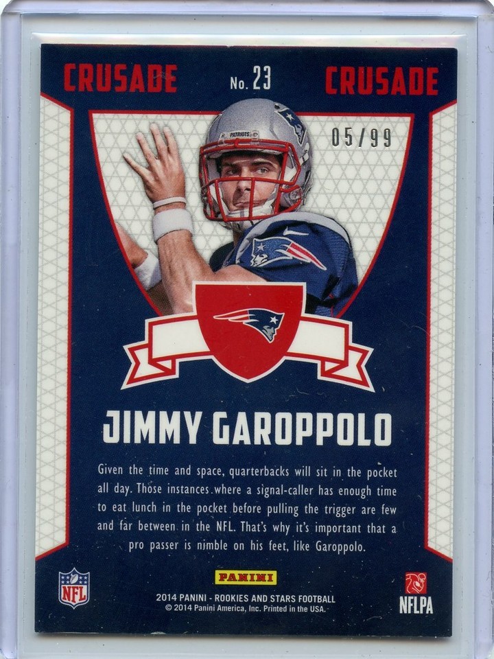 2014 Rookies & Stars Crusade Red #23 JIMMY GAROPPOLO "rookie" card /99 ...