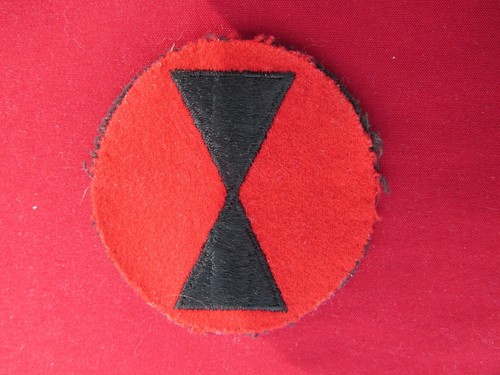 WW2 US Army 7th Infantry Division Red Border SSI Insignia Patch wool | eBay
