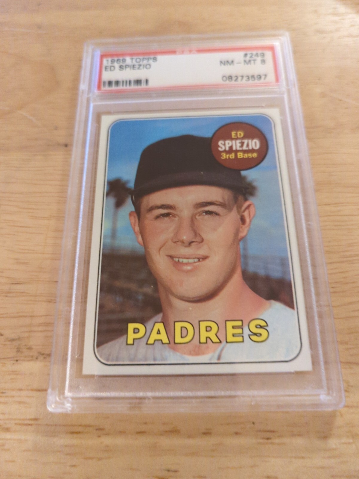 1969 Topps Baseball #249 Ed Spiezio PSA 8 NM-MT San Diego Padres ...
