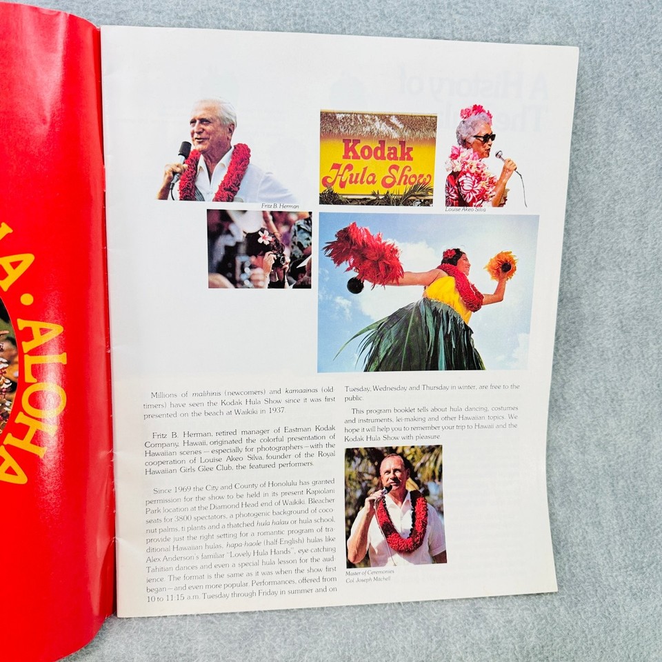 The Kodak Hula Show Kodak Company Vintage Program Booklet 1970s Hawaii ...