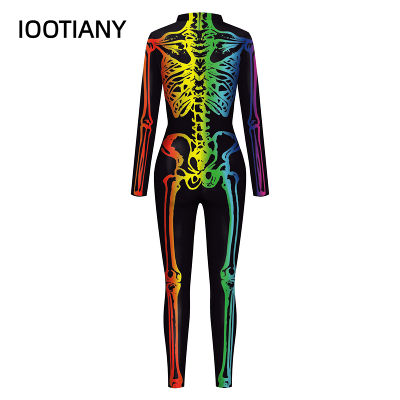 Carnival Purim Party Cosplay Bodysuit Women Sexy Skinny Skeleton ...