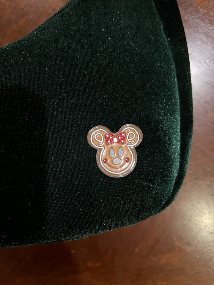 Disney Parks Gingerbread Minnie Mouse Velvet Shoulder Bag Green with ...