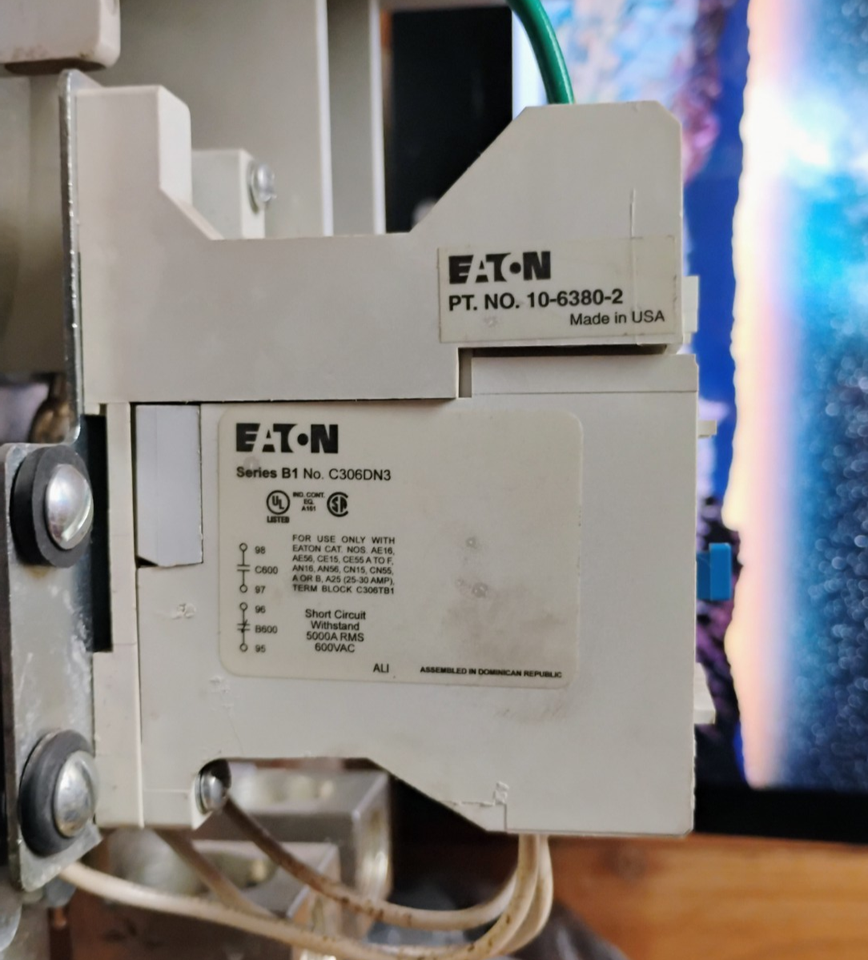 EATON AN16SN0 MOTOR STARTER NEMA 5 270 AMP 600V 3-PHASE 3-POLE PRE ...