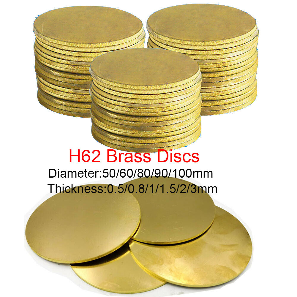 H62 Brass Discs Round Sheet Thick 0.5 0.8 1- 3mm Metal Solid Blanks OD ...