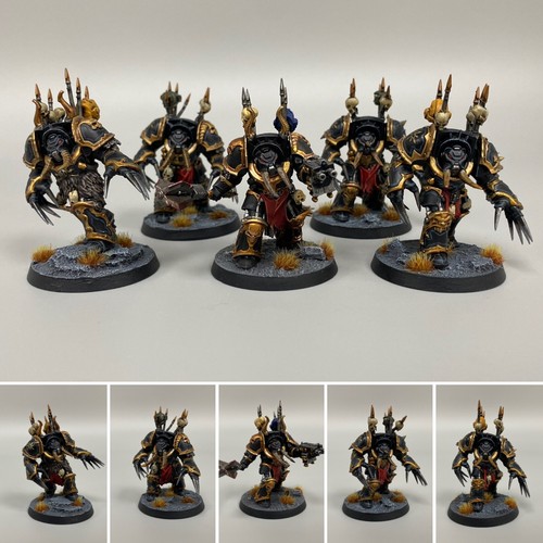 5 CHAOS SPACE MARINE TERMINATORS WARHAMMER 40K LIGHTNING CLAWS BLACK ...