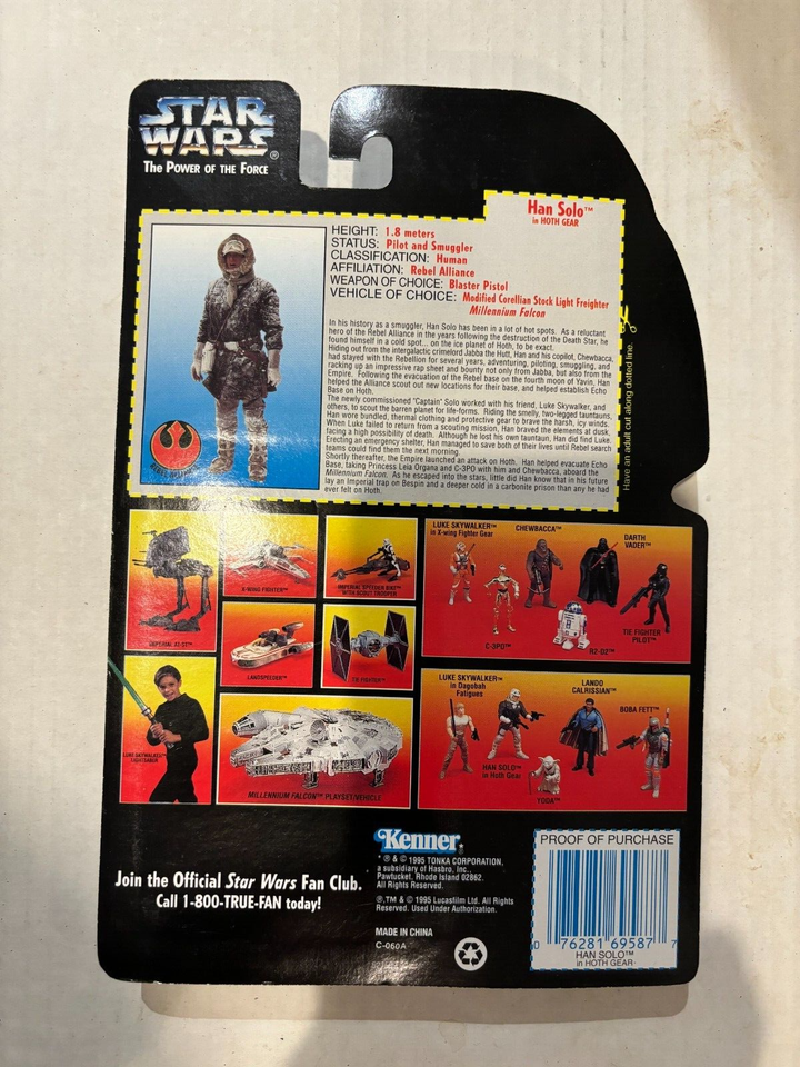 1995 Hasbro Star Wars Red card Han Solo Hoth Gear POTF2 3.75" Figure | eBay