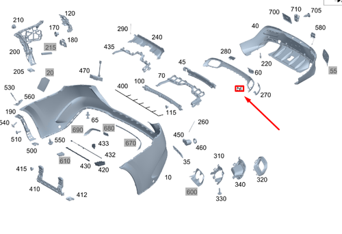 MERCEDES-BENZ GLE W167 Coupe Rear Bumper Bottom Cover A1678809802 NEW ...