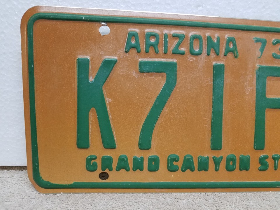 L23 VINTAGE VANITY 1973 ARIZONA EMBOSSED HAM LICENSE PLATE K7IFZ | eBay