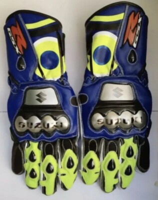 Suzuki GSXR Motorcycle Leather Racing Gloves Motorbike Riding Gloves ...