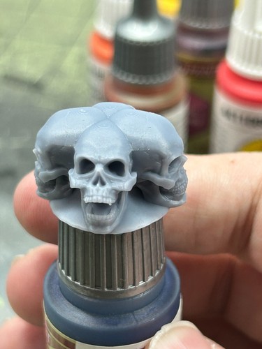 Skull Head Paint Cap for Hobby Paint Bottles Dropper Bottle Topper ...