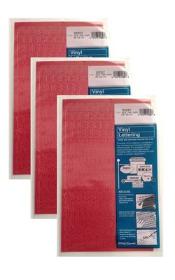 Chartpak 1/2-inch Red Stick-on Vinyl Letters & Numbers (01012), 3 PACKS ...