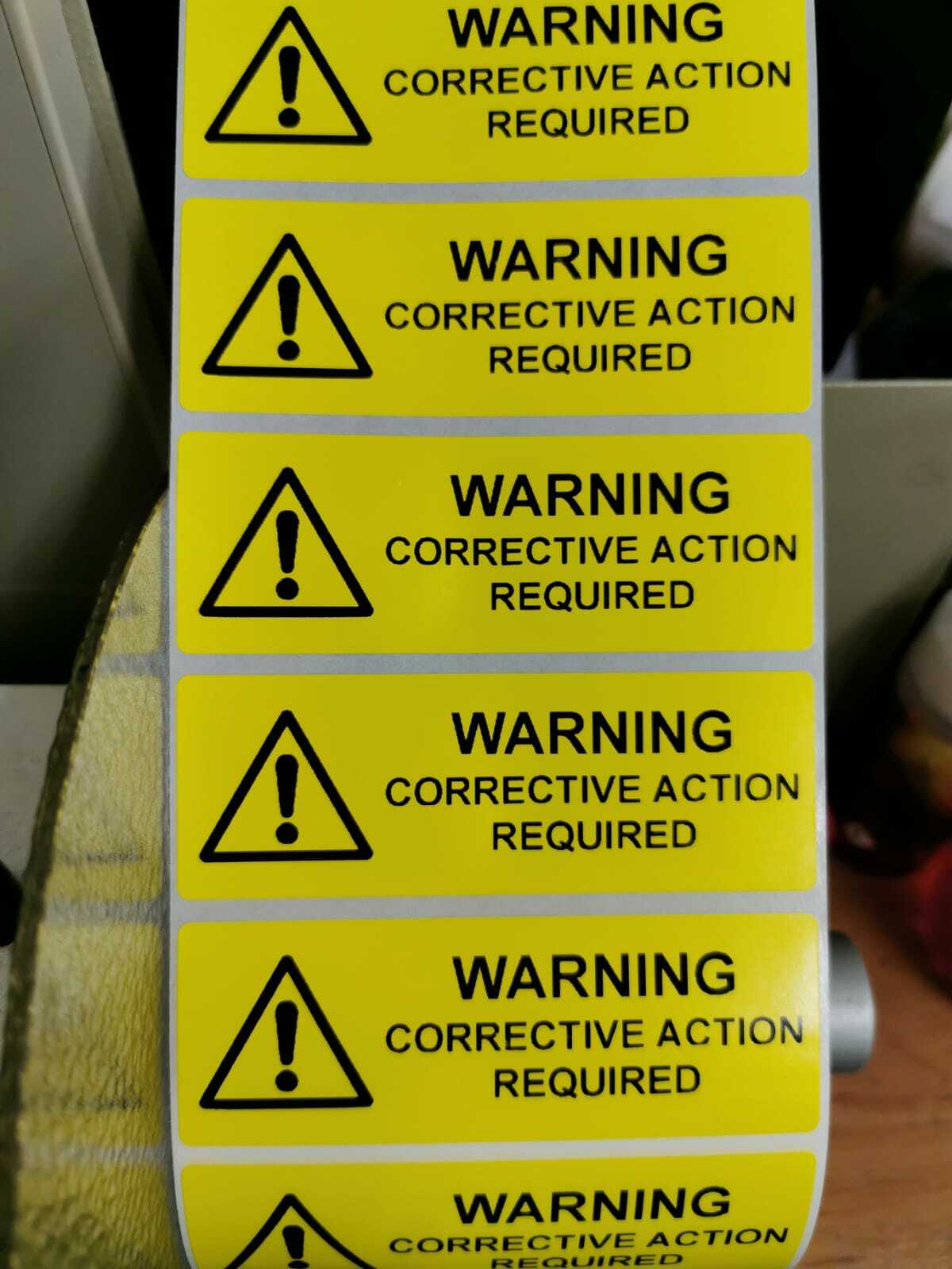 Corrective action required extinguisher labels stickers 100mmx35mm Roll ...