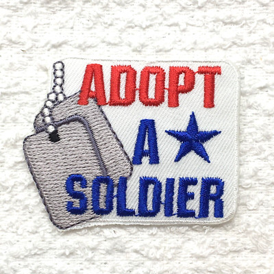 PATCH GSA Girl Scouts Adopt A Soldier Dog Tags Red White Blue | eBay