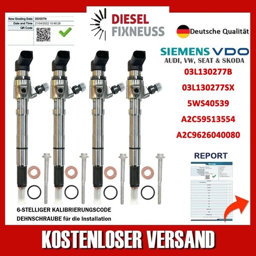 4X Injecteur SIEMENS 03L130277B 03L130277 Pour AUDI SKODA VW 1.6 TDI ...