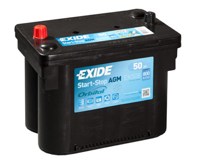 Exide EK508 12V 50Ah 800EN AGM Orbital Spiral battery Leisure Marine ...