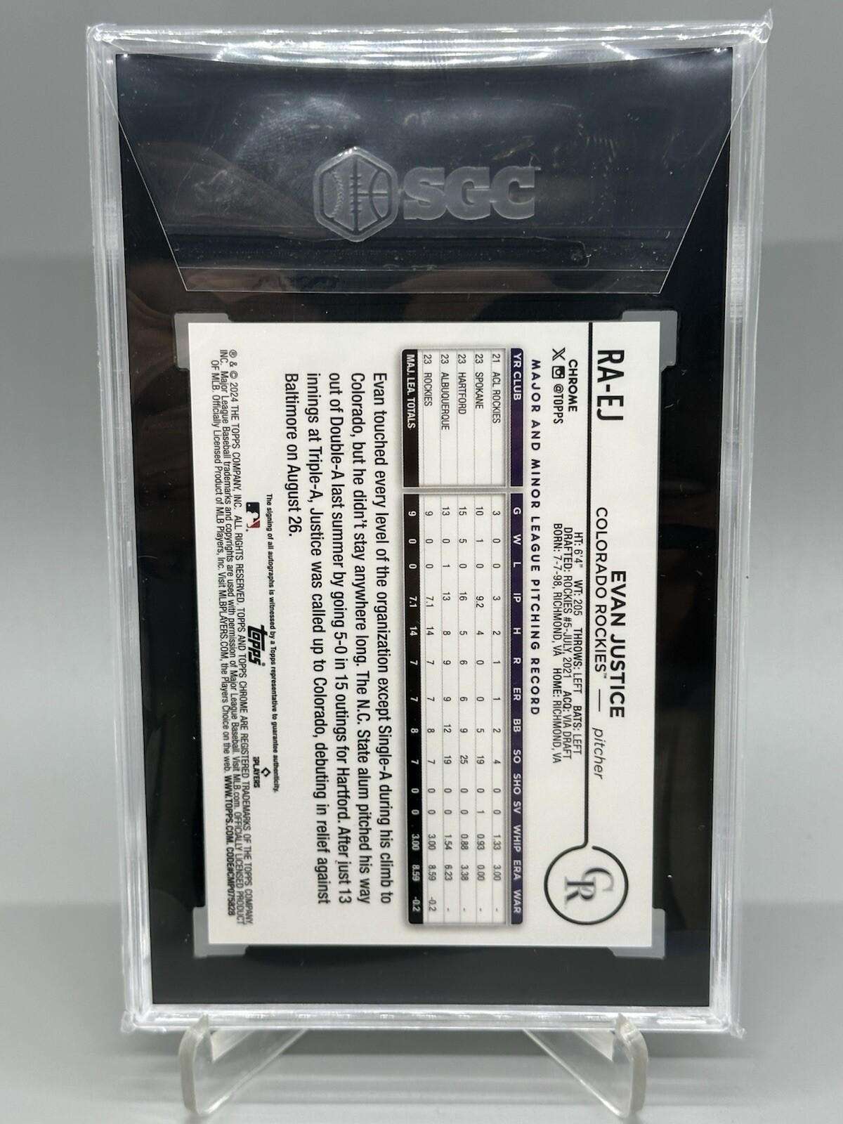 2024 Topps Chrome - Rookie Autographs Evan Justice #RA-EJ (AU, RC) for ...