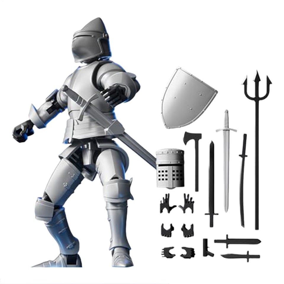 Poseable 13 Medieval Knight Action Figure Set Fully Articulated Action ...