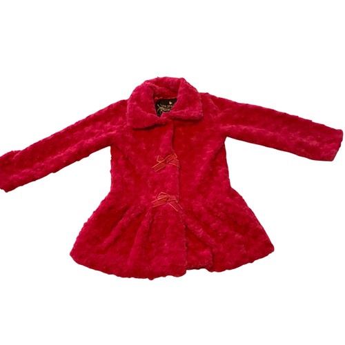 Me Jane Kids Girls Faux Fur Coat Toddler Size 6X Hot Pink Bows Lined ...