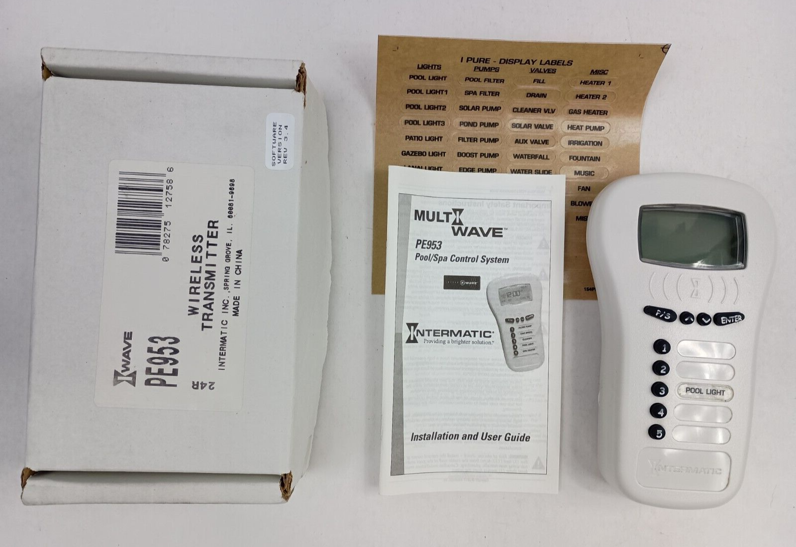 Intermatic MultiWave PE953 Pool Spa Control System Wireless Handheld ...