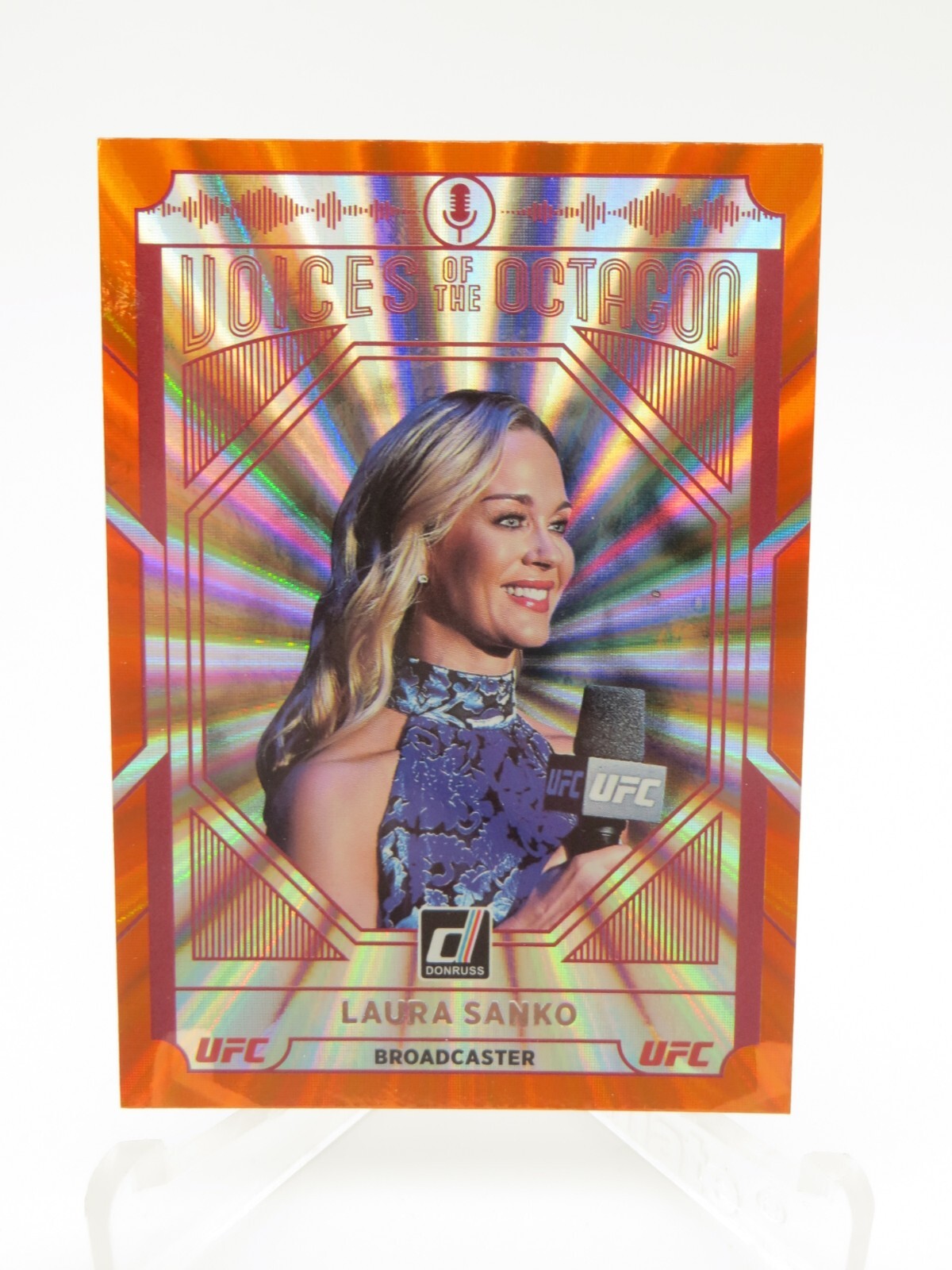 Laura Sanko 2022 Donruss UFC Voices of the Octagon Orange Laser Holo ...
