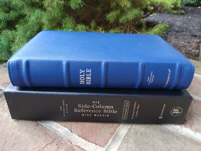 NIV Single Column Ref Wide Margin Personal Bible -$229.99 Retail Blue Goatskin 9780310461135| eBay