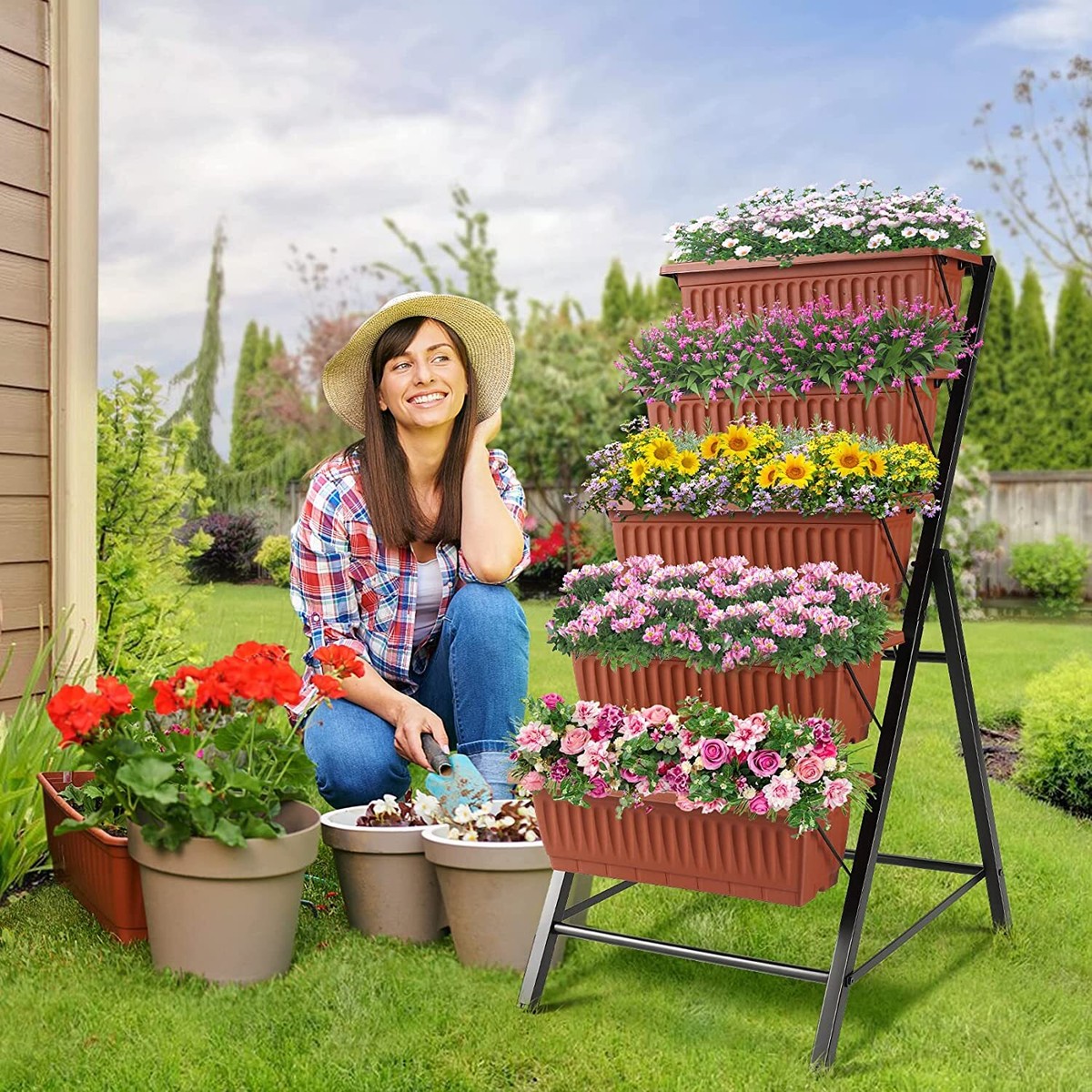 Multi Layered Planter Boxes SHAPESCAPER 3 TIERED PLANTER 390MM: Lee