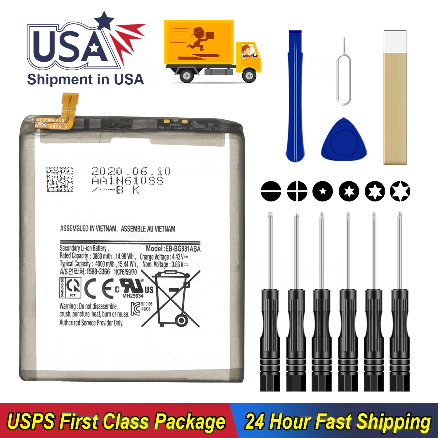 For Samsung Galaxy S20 5G UW SM-G981V Battery EB-BG981ABA Replacement ...