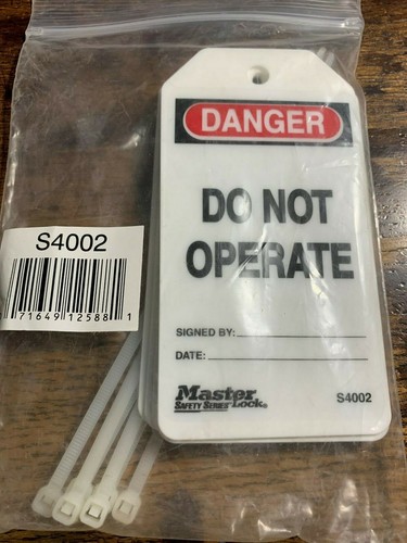 NEW (Lot of 6) MASTER LOCK DANGER DO NOT OPERATE (S4002) PLASTIC TAG | eBay