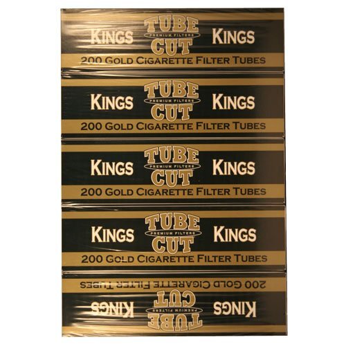 Gambler Kings Premium Filters Tube Cut 200 Gold Cigarette Filter Tubes ...