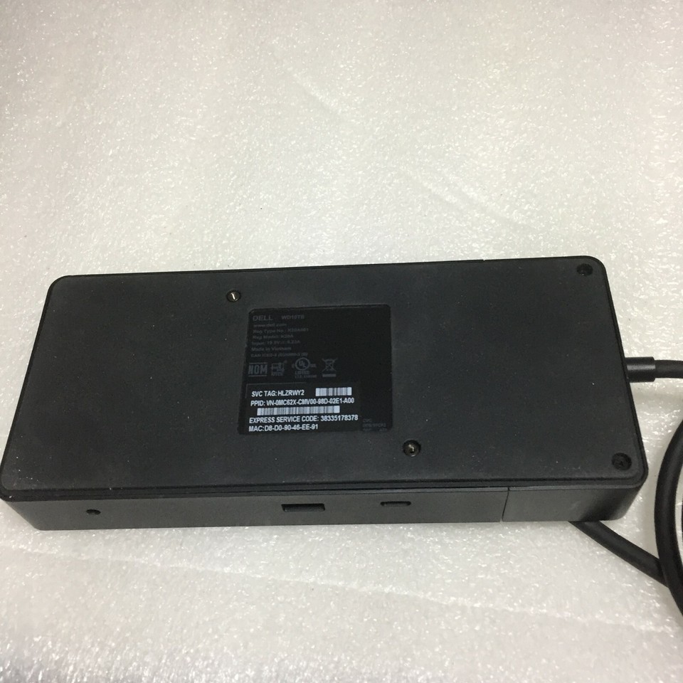 Dell WD19TB Thunderbolt 3 USB-C DisplayPort Docking Station w 180w ...