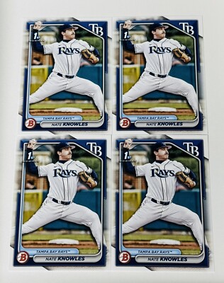 NATE KNOWLES RAYS RC 1st card 2024 BOWMAN DRAFT #BD-153 Lot Of 4 | eBay